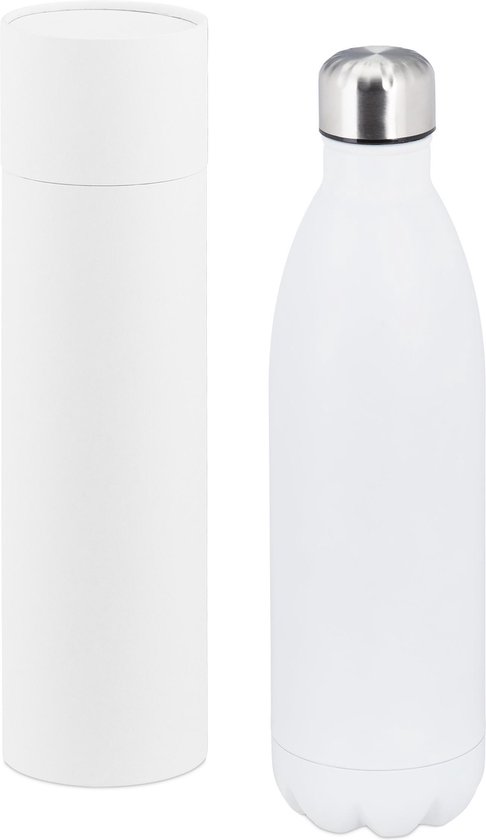Relaxdays 1 x drinkfles rvs - waterfles - isoleerfles 1 liter ...
