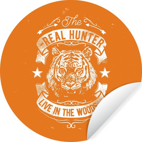 WallCircle - Muurstickers - Behangcirkel - Vintage - Tijger - Oranje - 100x100 cm -... | bol