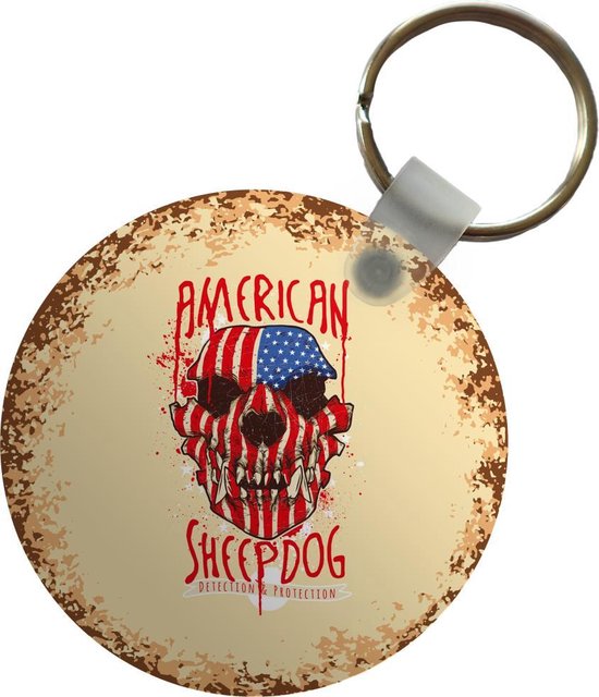 Sleutelhanger - Vintage - Amerika - Hond - Plastic - Rond ...