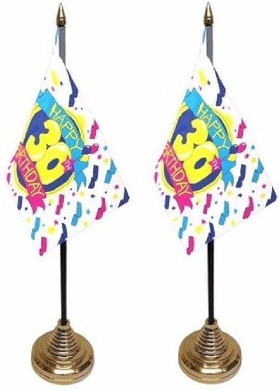 2x drapeaux de table 30e anniversaire 10 x 15 cm avec support ...