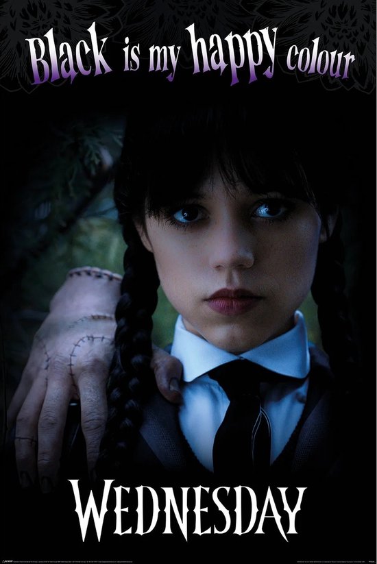 Wednesday Happy Colour Poster meerkleurig - Papier - Fan merch, Horror ...