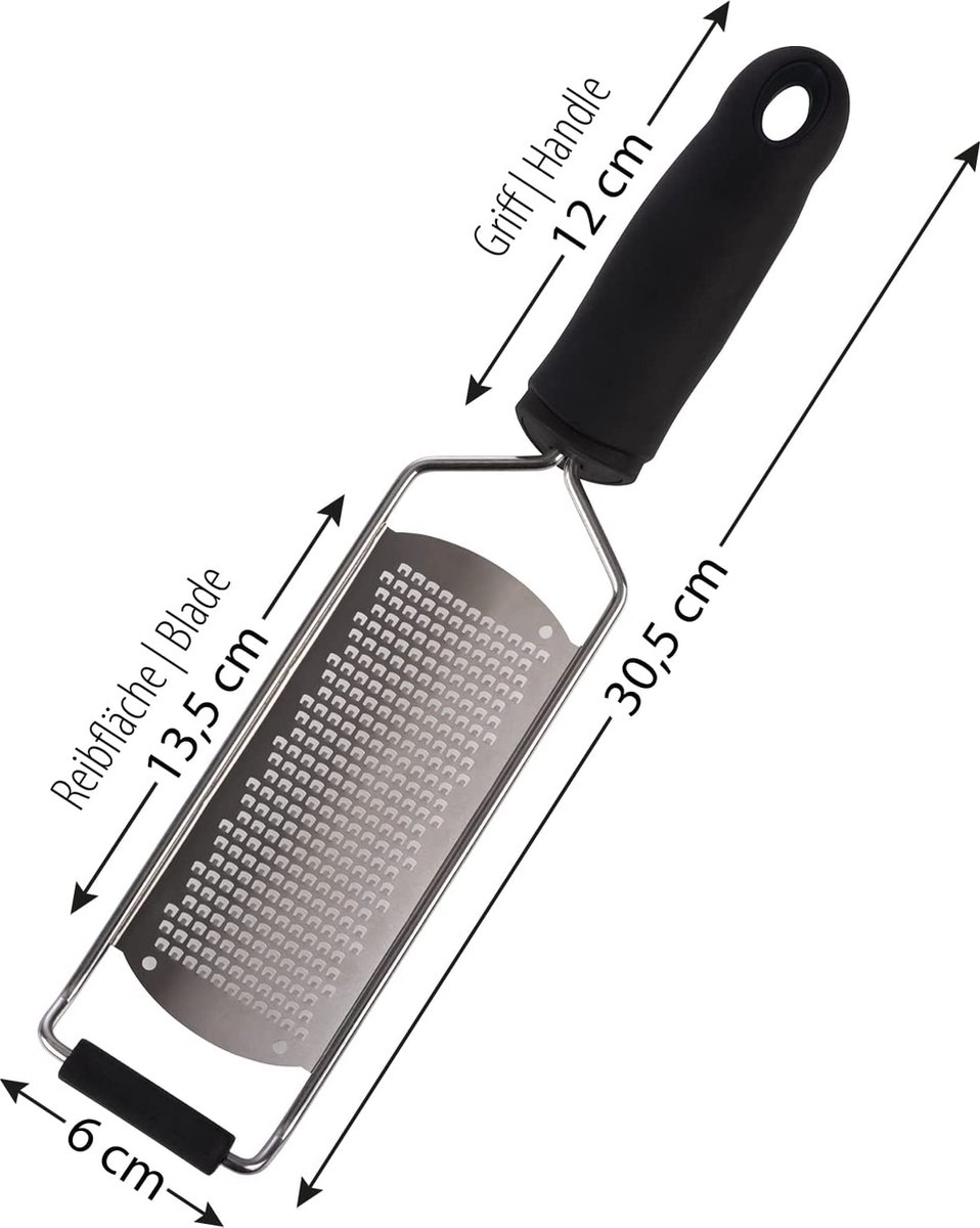 Premium rasp, totale lengte 30,5 cm, brede keukenrasp, parmezaanse rasp ...