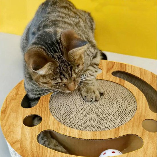 Ronde Krabpaal Bord Met Bel Bal Kat Gezond Slijpen Van Klauwen Duurzaam ...