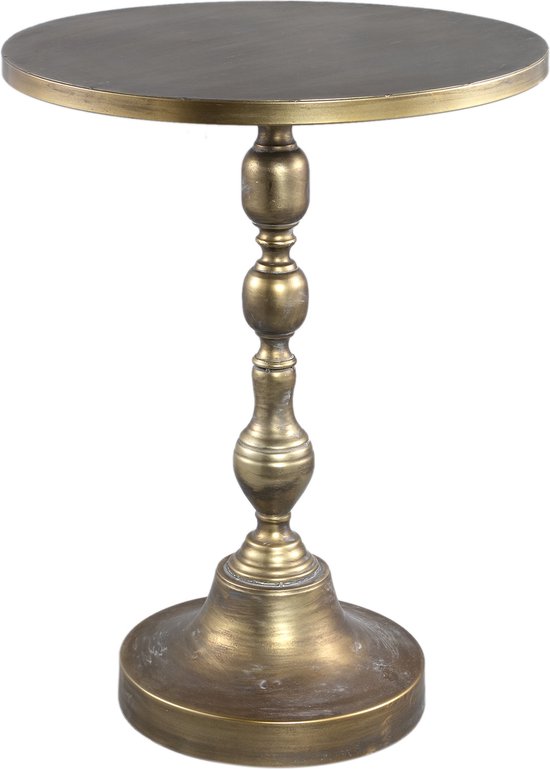 PTMD Jacob Gold iron sidetable antique round | bol.com