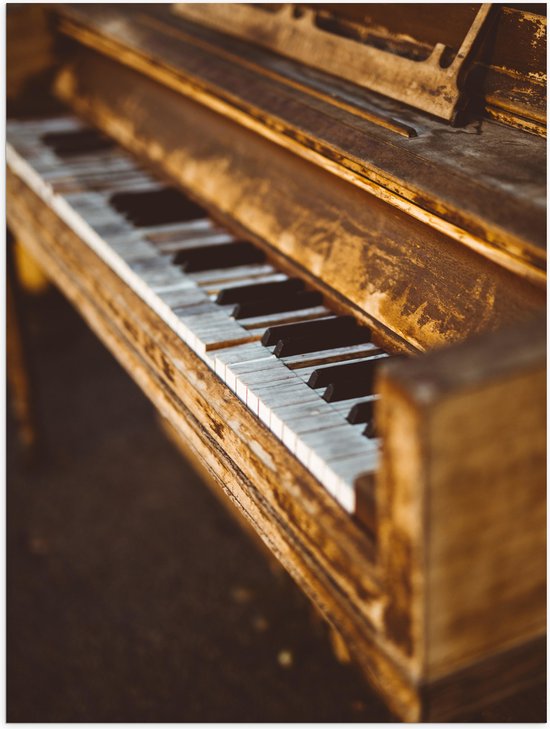 Poster Glanzend – Oude Klassieke Houten Piano - 30x40 cm Foto op Posterpapier met... | bol