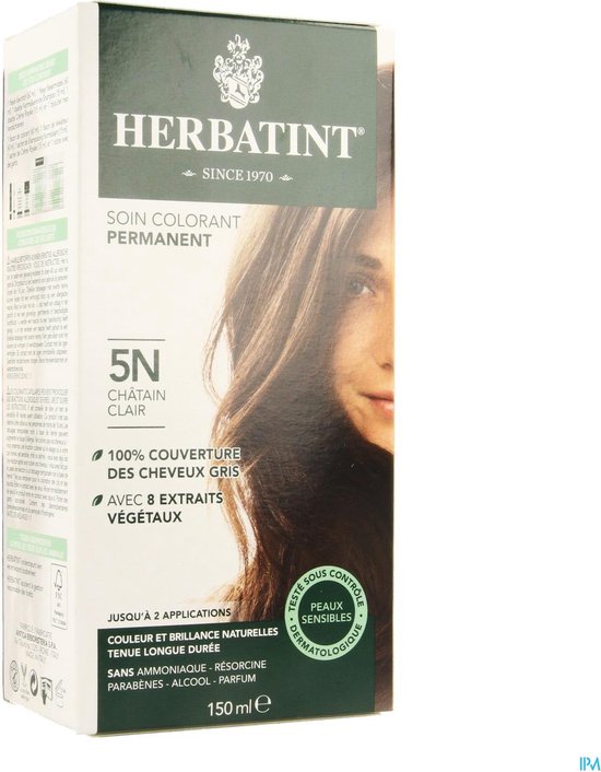 Herbatint 5N Lichtkastanje – 100% biologische, permanente vegan ...