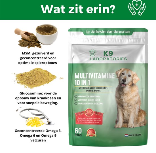 K9 Laboratories Multivitamine - Supplement Hond - 180 stuks - 10 in 1 ...