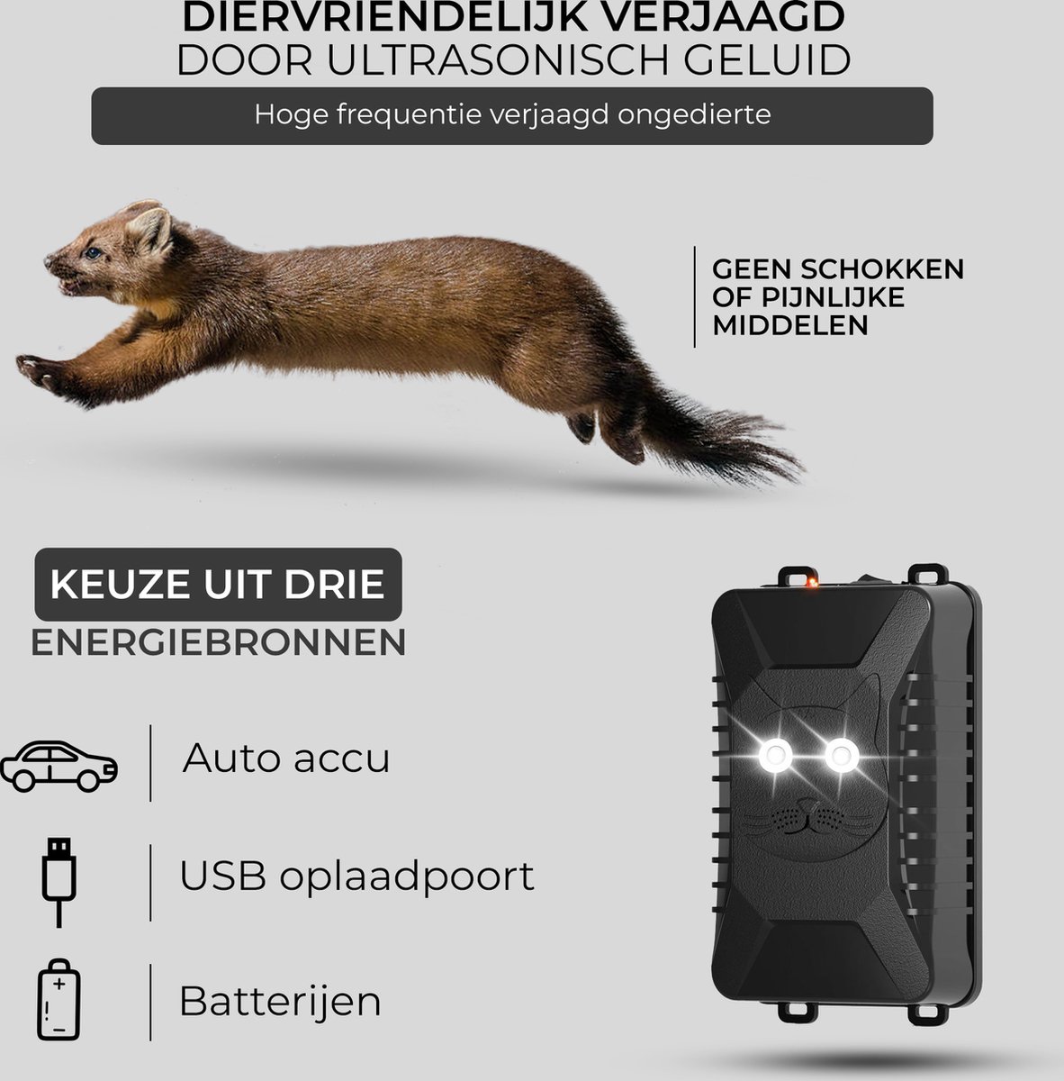 Marterverjager - Ongedierteverjager - Auto en Huis - Multifunctionele ...
