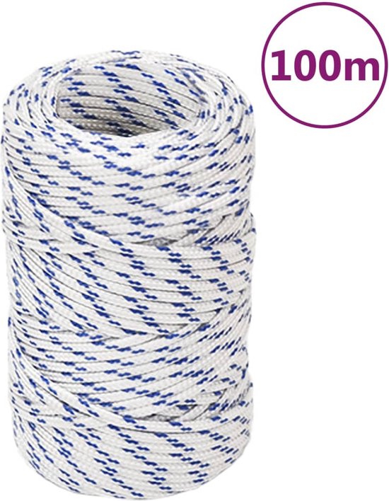 vidaXL - Boot - touw - 2 - mm - 100 - m - polypropyleen - wit | bol