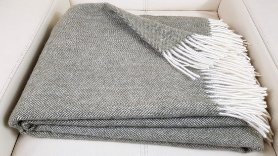 Wollen Plaid - OSLO - Olijfgroen (140x200cm) 100% Wol - ECO Deken ...