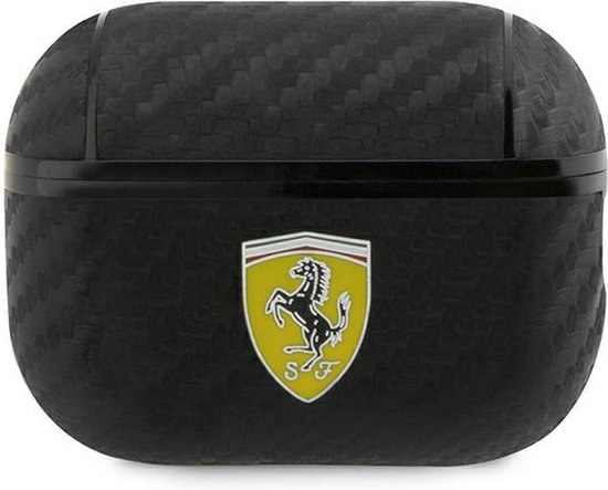 Ferrari Carbon AirPods Case voor Apple Airpods Pro 2 (2e Gen) - Zwart | bol