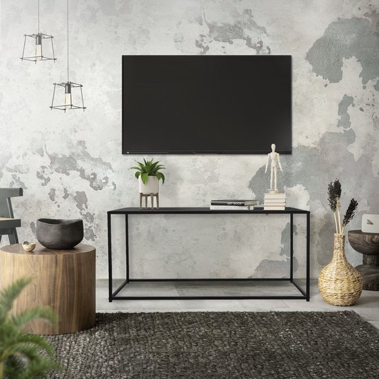 ML-Design Bijzettafel 110x40x50,5 cm Zwart in rechthoekige vorm ...