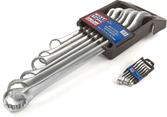 HBM Profi 6 Delige Steeksleutel – Ringsleutelset GROTE Maten | bol