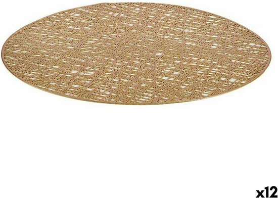 Placemat Gouden Plastic (Ø 38 cm) (12 Stuks) | bol