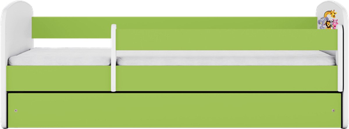 Kocot Kids - Bed babydreams groen dierentuin zonder lade met matras 140 ...