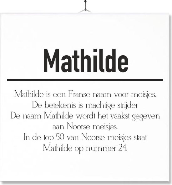 Tegel Met Opdruk | Betekenis | Kado | Cadeau | Met Naam - Mathilde | bol