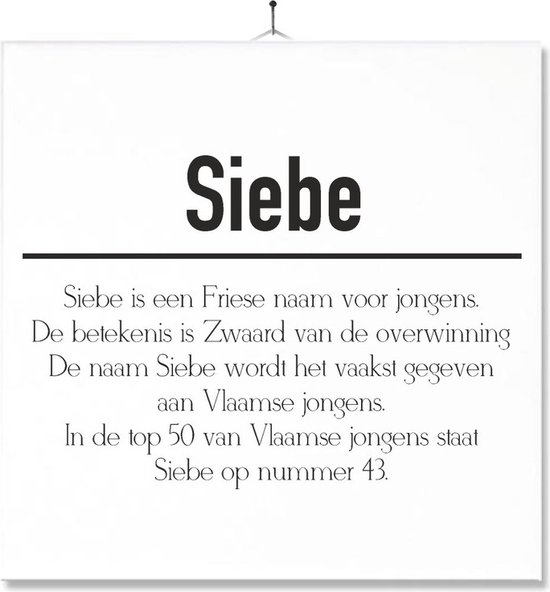 Tegel Met Opdruk | Betekenis | Kado | Cadeau | Met Naam - Siebe | bol