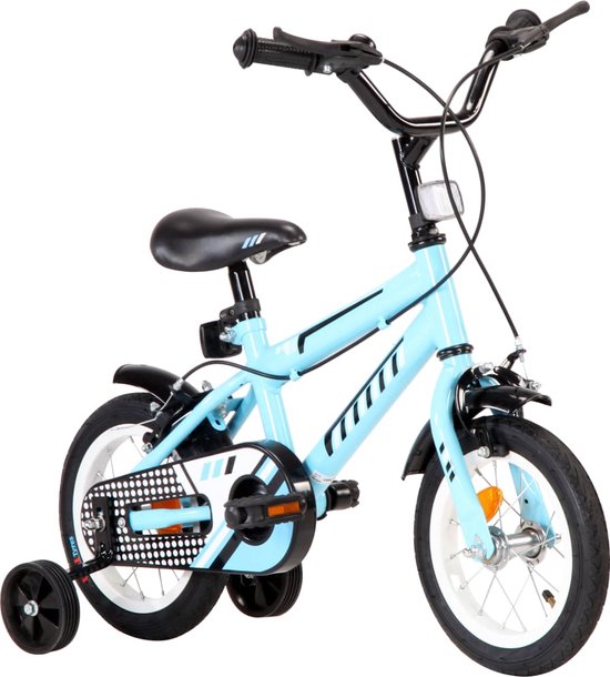 ModernLife' - Kinderfiets 12 inch zwart en blauw | bol.com