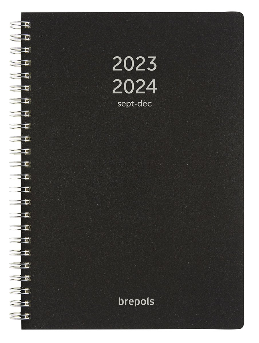 Brepols agenda 2023-2024 - POLYPROP - 16M - Weekly Notebook - Weekoverzicht - Zwart -... | bol.com