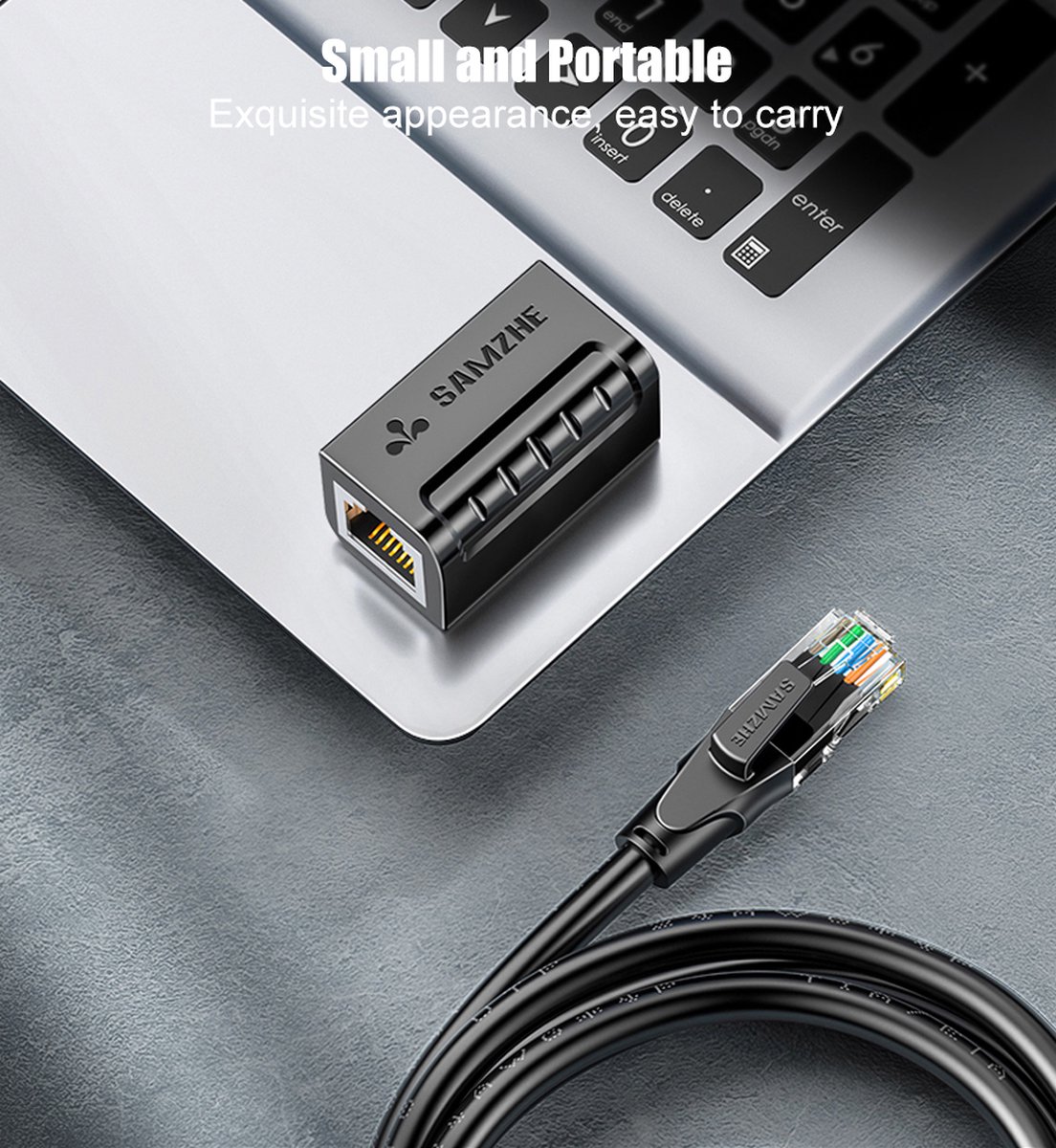 SAMZHE Ethernet RJ45 Adapter - LAN uitbreiding - Vrouwlijk beide kanten ...