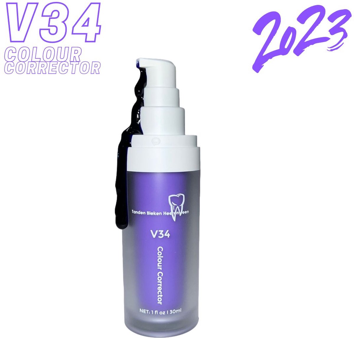 V34 Colour Corrector Serum - Paarse Tandpasta - Kleurcorrector - Witte ...