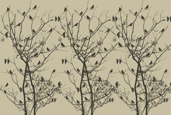 Fotobehang - Vlies Behang - Bomen en Vogels - 520 x 318 cm | bol