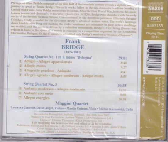 String Quartets nos. 1 and 3 - Frank Bridge - Maggini Quartet, String Quartets nos. 1... | bol