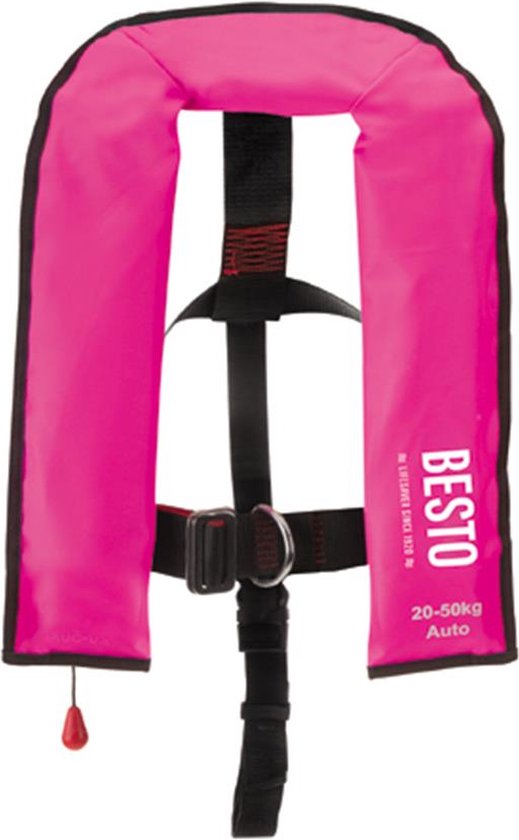 Besto Inflatable 100N roze reddingsvest kind | bol.com