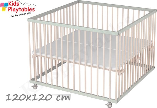 SÄMANN® Baby Box Premium 120x120 Mintgroen-Naturel met In hoogte ...