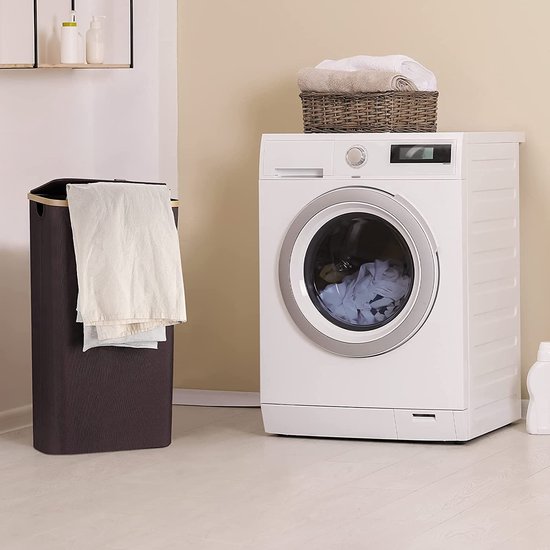 Wasmand met deksel, 100 liter, wasverzamelaar, opbergmand met 2 ...