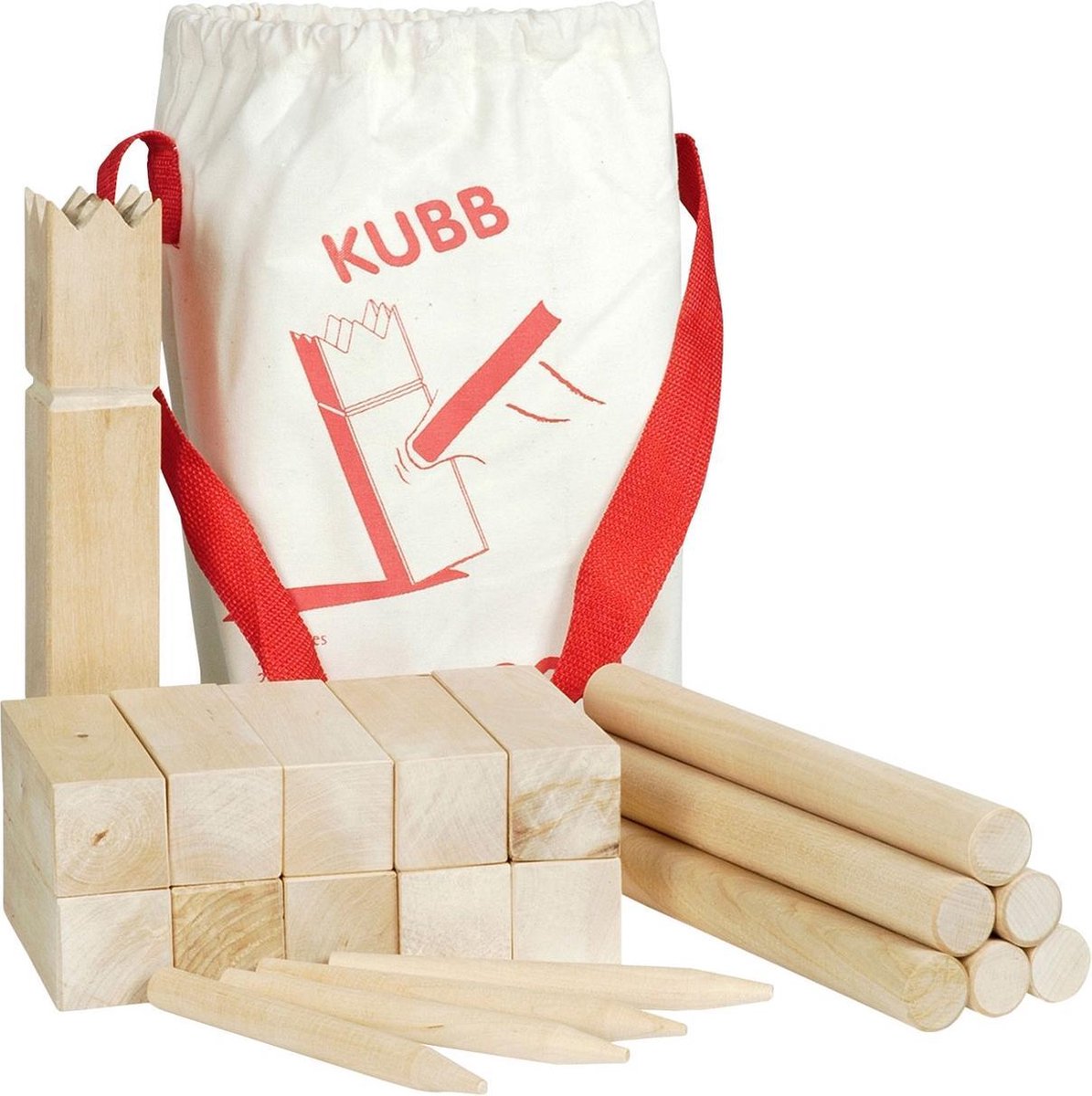 Jeu d'échecs : jeu d'échecs viking KUBB H 25cm et 4x4x12 cm, 21-deli | bol.com