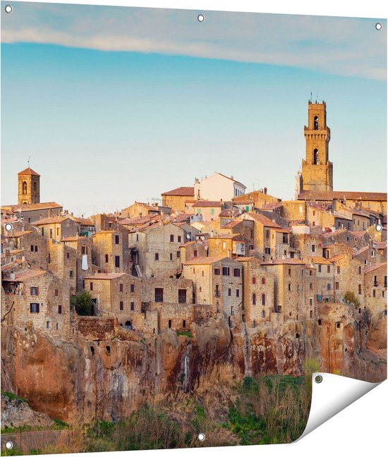 Gards Tuinposter Oude Stad in Toscane, Itali - 100x100 cm - Tuindoek ...