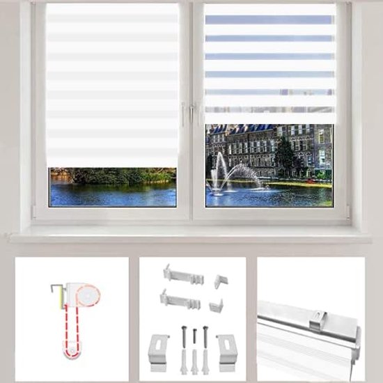 Dubbel roller blind met klemfix zonder boren, duo roller blind ...
