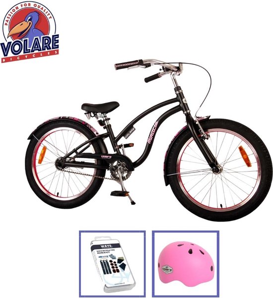 Volare Kinderfiets Miracle Cruiser - 20 inch - Mat Zwart - Met ...