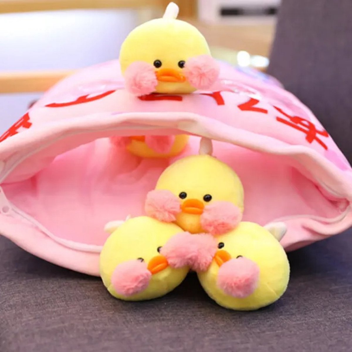 Klikkopers® - Kawaii Kussen - Paper Duck Knuffels - Lalafanfan - Roze ...