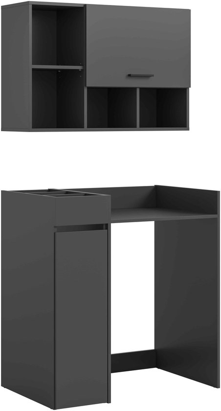 Wasmachine ombouwkast 3-delige set "Free" antrasiet 95x195x60 cm | bol