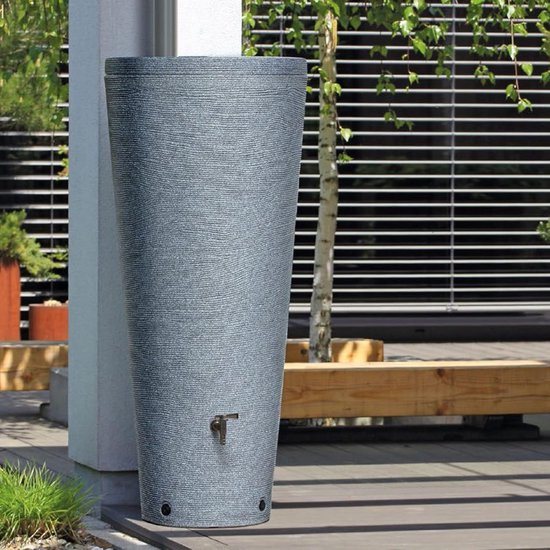 Regenton Granietgrijs 320 Liter UV-bestendig met Kindveilige Deksel en ...