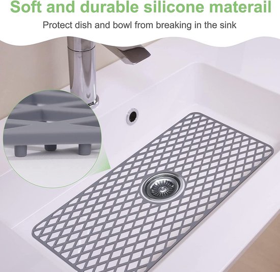 Verstelbare siliconen gootsteenmatten - 2 stuks opvouwbare antislip ...