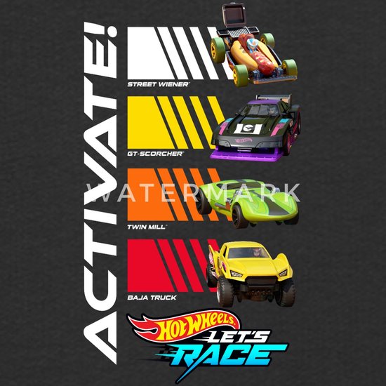 Spreadshirt Hot Wheels Design Activate Met Voertuigen Premium Kinder ...