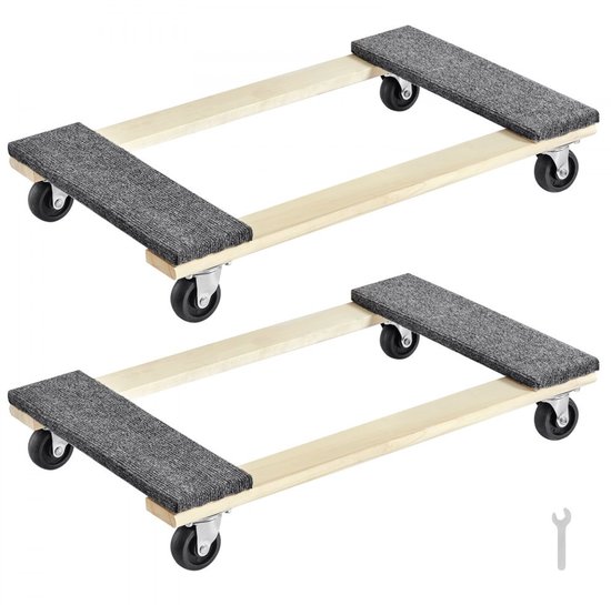 Meubelroller / Verhuiswagen - Set van 2 Transportrollers - 4 Wielen ...