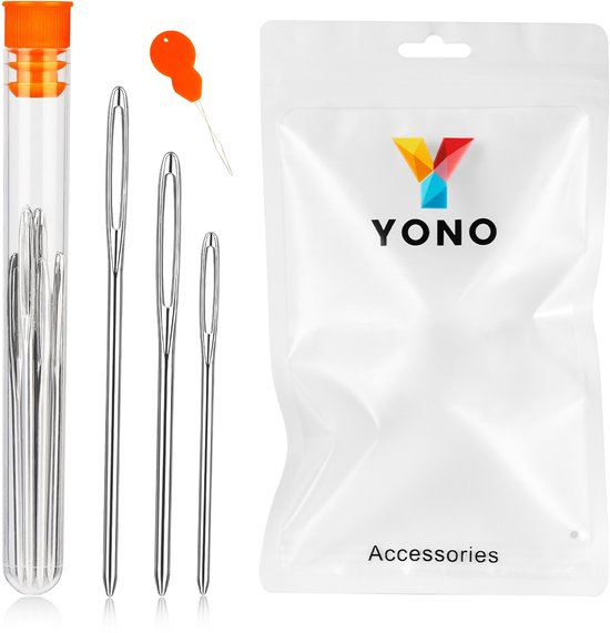 YONO Rijgnaalden Set - Naalden Met Oog - 12 Stuks - 3 Maten ...