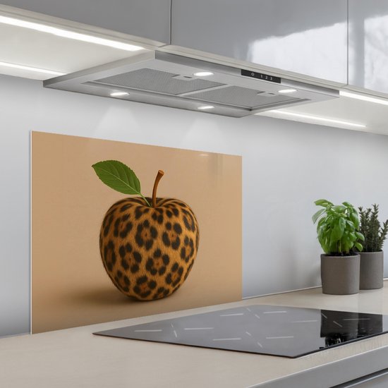 Spatscherm 70x55 cm - Zelfklevende achterwand Appel - Panter - Blaadje ...