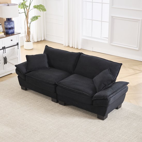 STILVORA Zitbank - Modern Samt Dubbelloop - Comfortabel met 2 Kussens ...