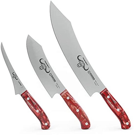 Premium Messenset 3-delig voor Koks - Barbecue en Fileermes in Houten ...