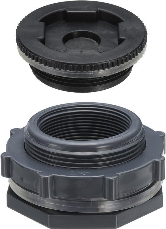 PVC Bulkhead Fitting met Plug G 2 - Dubbel Draad Bulkhead Water Tank ...
