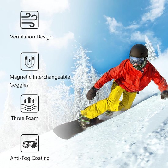 Skibril voor Mannen, Vrouwen en Tieners - Dubbellaagse Lens, Anti ...