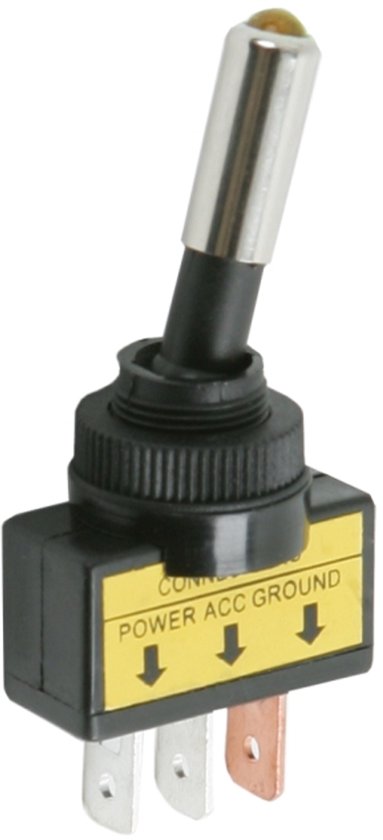2x Tuimelschakelaar Met Gele LED SPST ON-OFF - Toggle Switch 12V DC 20A ...