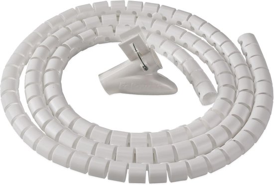 Kabelritssluiting 2 meter | Kabelbuis | Kabelmanagementhoes - wit | bol
