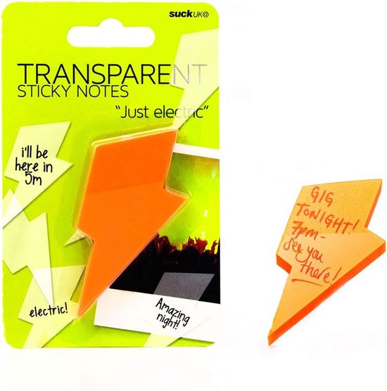 Transparante Sticky Notes - Bliksembouten Oranje | bol