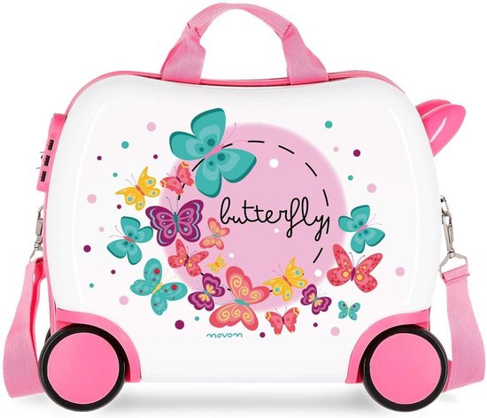 Handzame Kinderkoffer met Vlinderprint - 55 cm Trolley voor Kinderen | bol